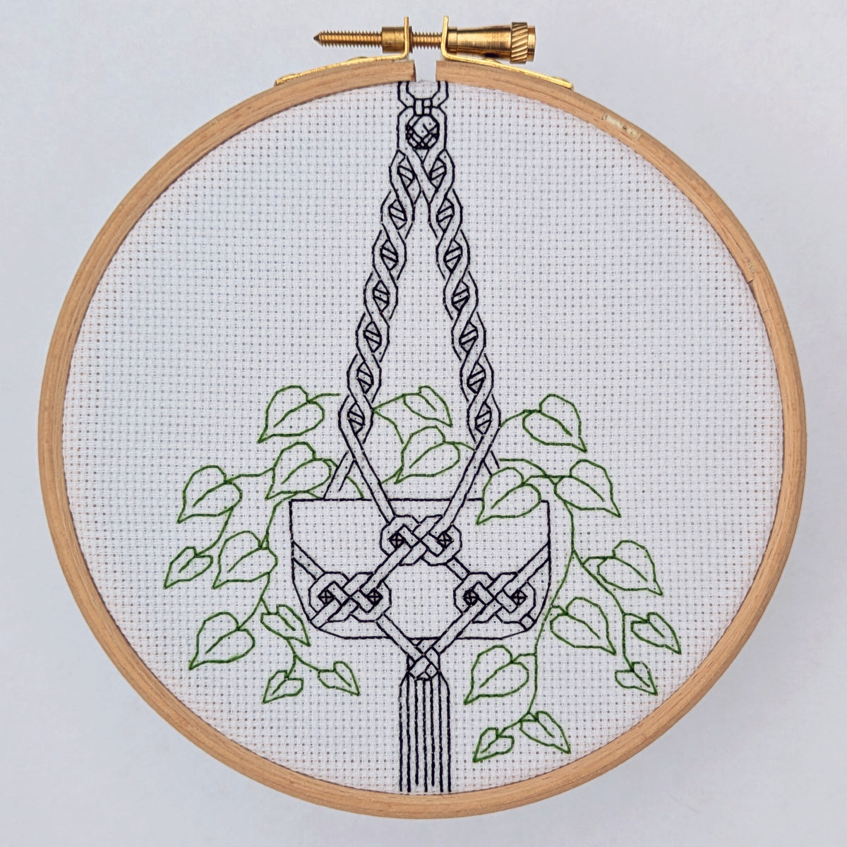 Macrame Mini - free blackwork embroidery chart by The Steady Thread