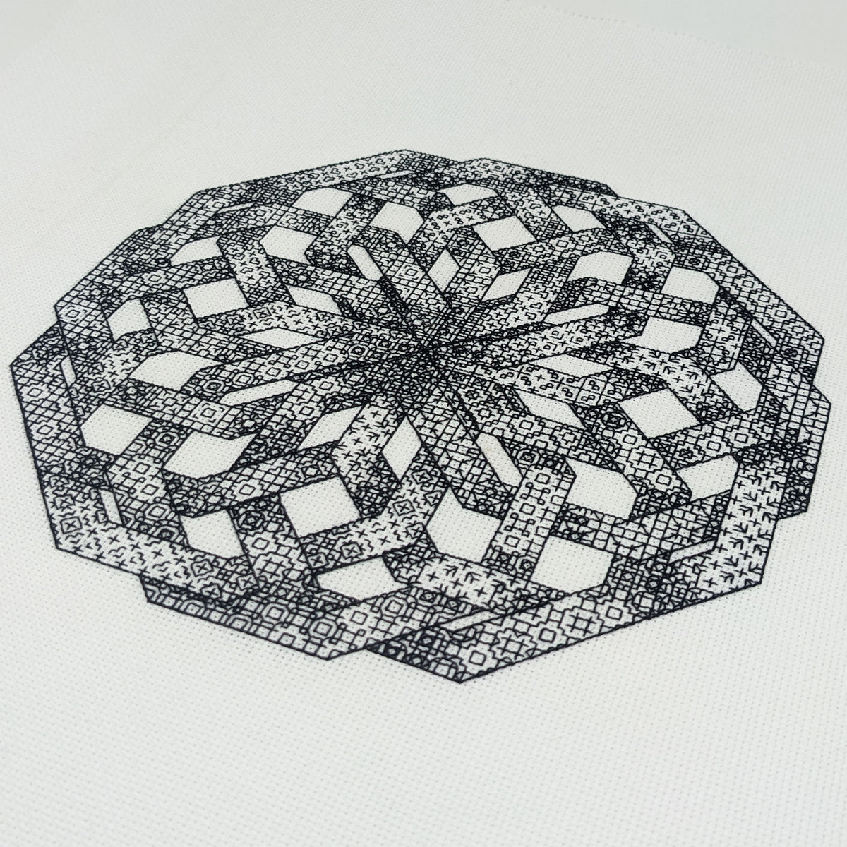 Interlocked - Graduated blackwork embroidery – The Steady Thread