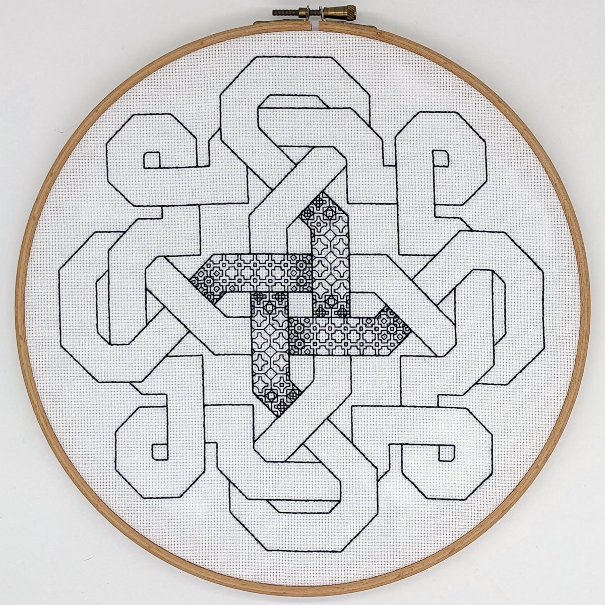 Weaving knot - graduated blackwork stitch a long – The Steady Thread