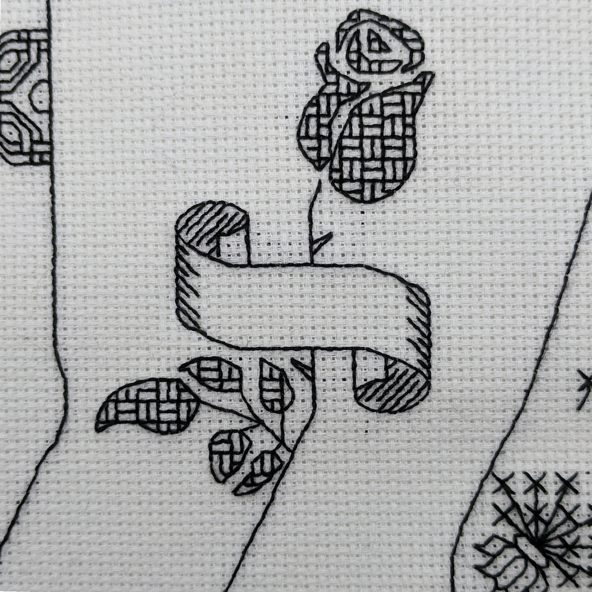 Blackwork embroidery tattooed woman – The Steady Thread