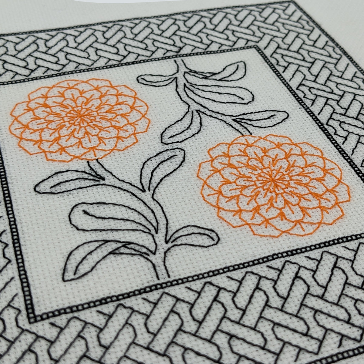 Adventures in geometry blackwork embroidery – The Steady Thread