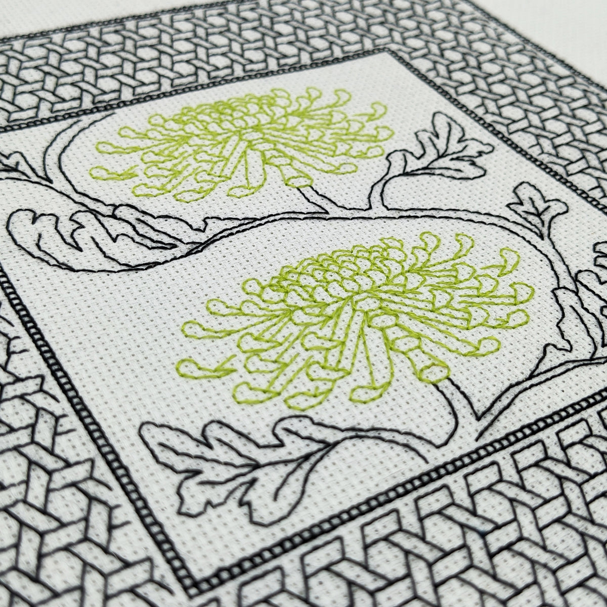 Adventures in geometry blackwork embroidery – The Steady Thread