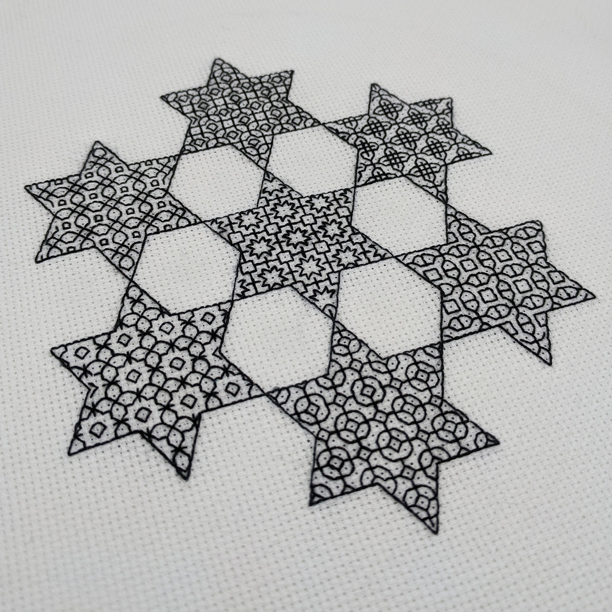 Blackwork embroidery Folk flower freebie – The Steady Thread