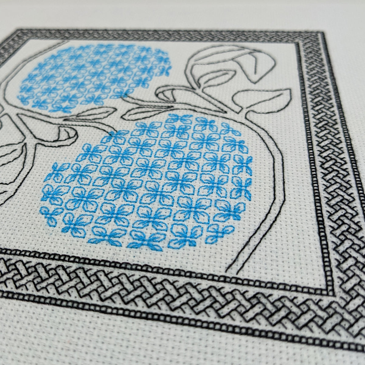 Adventures in geometry blackwork embroidery – The Steady Thread